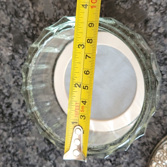 Vintage | Accessories | Vintage Art Deco Glass And Silver Vanity Powder ...